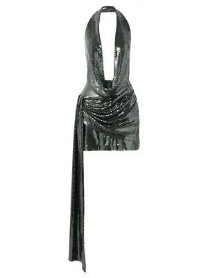 Alex Perry Sequin Draped Mini Dress - Black