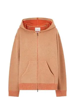 THE ELDER STATESMAN Canyon Cashmere Zip-up Hoodie - Orange
