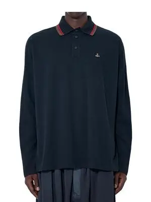 VIVIENNE WESTWOOD Logo Embroidered Polo Shirt - Black