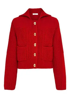 FERRAGAMO Cardigan With Gancini Buttons - Red