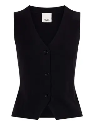 ALLUDE Wool Vest - Black