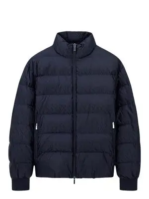 Armani Exchange Long-sleeved Quilted Jacket With All-over Logo - Black