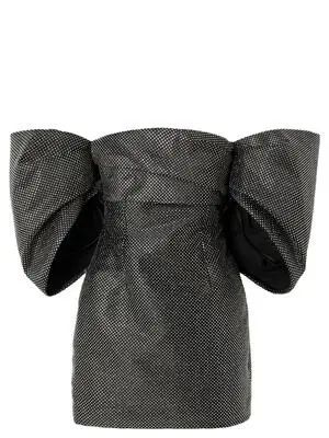 Solace Elina Off-the-shoulder Mini Dress With Crystal Embellishments - No