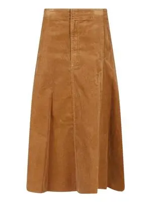 Polo Ralph Lauren A-line Midi Skirt - Tan