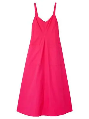 Rosie Assoulin Cotton Poplin V-neck Midi Dress - No