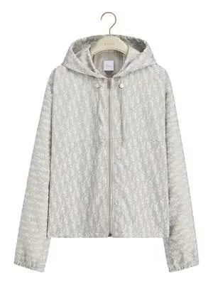 Dior Hooded Jacket With Oblique Motif - Grey
