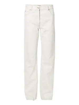 Calvin Klein Distressed Mid-rise Straight-leg Jeans - White
