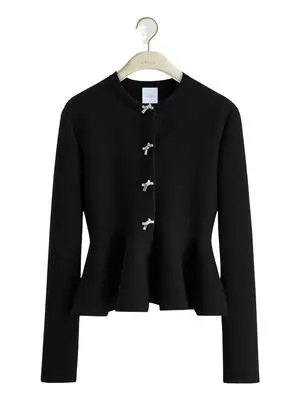 Dior Peplum Jacket With Bow Embellishments - Black