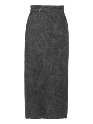 ADAM LIPPES Adam Lippes Belted Brushed-Cashmere Midi Skirt