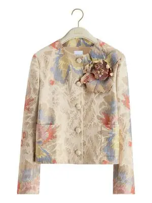 Dior Floral Motif Jacket - Nude