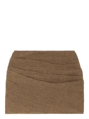 LE KASHA Le Kasha Spetses Draped Organic Linen-Gauze Mini Skirt