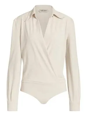 Alberta Ferretti Long Sleeve Lapel Collar Bodysuit - No