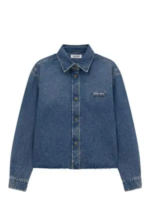 MIU MIU Miu Miu Classic Collar Button-Up Denim Shirt