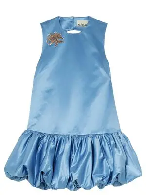 ALEMAIS Bubble Hem Mini Dress - Blue