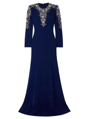 JENNY PACKHAM Jenny Packham Long Sleeve Embellished Gown
