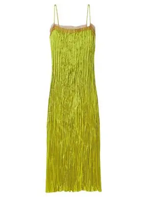 JASON WU Hammered Silk Satin Midi Dress - Green
