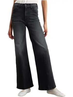 MOTHER The Hustler Roller Sneak Jeans - Black