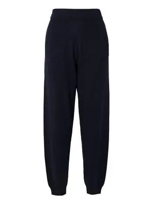 ALLUDE Wool And Cashmere-blend Tapered Track Pants - Black