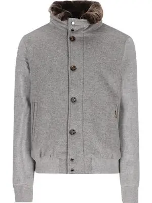 MOORER Long-sleeved Button-up Jacket - Gray