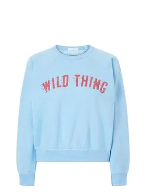 MOTHER The Concert Printed Cotton-jersey Sweatshirt - Blue