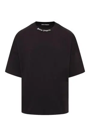 Palm Angels Logo Cotton T-shirt - Black
