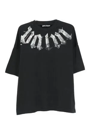 Palm Angels Logo Cotton T-shirt - Black
