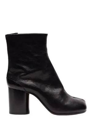 MAISON MARGIELA Leather Tabi Ankle Boots - Black