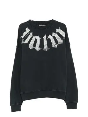 Palm Angels Logo Cotton Sweatshirt - Black