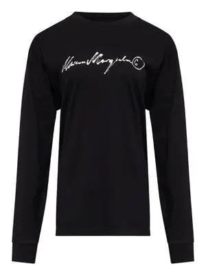 MAISON MARGIELA MM6 Maison Margiela Black Cotton Logo T-Shirt