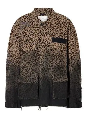 R13 Distressed Leopard-print Cotton Jacket - Leopard Print