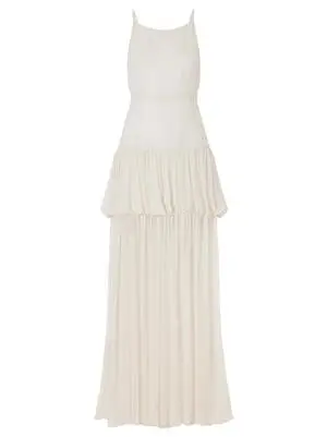 LIBEROWE Nina Tiered Silk-chiffon Maxi Dress - Neutrals