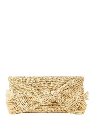 ANYA HINDMARCH Bow Raffia Clutch - Neutrals