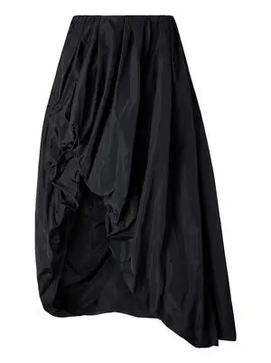 JIL SANDER Asymmetrical Shell Midi Skirt - Black