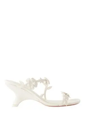 Simkhai Willow Floral-appliquéd Leather Sandals - Neutrals