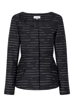 LIBEROWE Charlotte Striped Wool-gabardine Blouse - Black