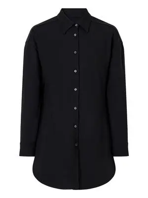 JIL SANDER Wool-blend Twill Shirt - Black