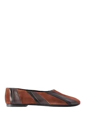 Proenza Schouler Paneled Leather And Suede Ballet Flats - Brown