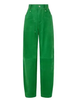 Bottega Veneta Suede Straight-leg Pants - Green
