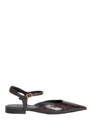 ME+EM Point Toe Flat - Chocolate Multi