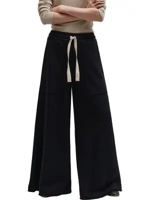ME+EM Drawcord Sweatshirt Wide Leg Trousers - Black