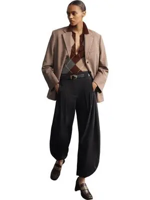 ME+EM Pleated Balloon Trousers - Black