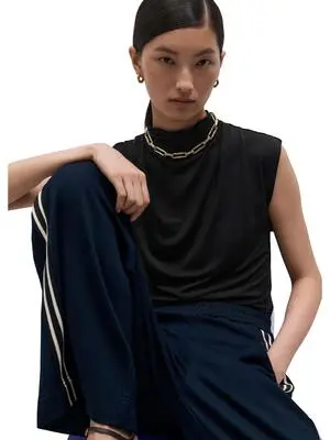 ME+EM Sleeveless Drape Top - Black