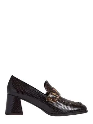 ME+EM Block Heel Loafer - Tan/chocolate
