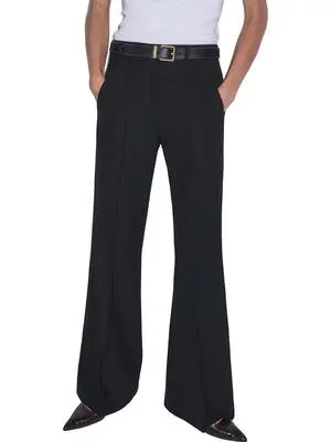 ME+EM Leg Elongator Flared Trousers - Black