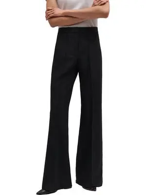 ME+EM Leg Elongator Flared Trousers - Black