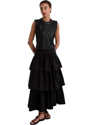 MARIE OLIVER Marie Oliver Baylor Tiered Maxi Skirt Black