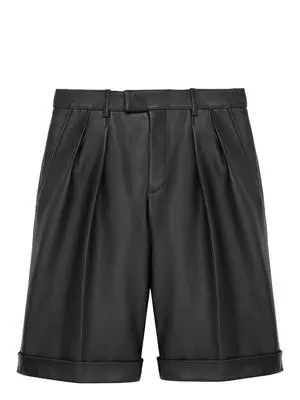 Saint Laurent Lambskin Bermuda Shorts - Black