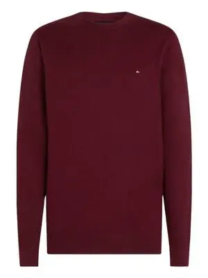 Tommy Hilfiger Cotton Cashmere Crew Neck Jumper - Deep Rouge