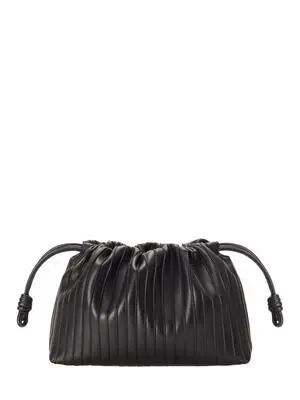 Loewe Medium Flamenco Pleats Purse In Nappa Lambskin - Black