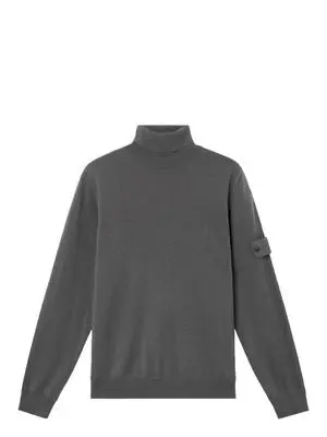 Stone Island Logo Patch Roll-neck Jumper - Dark Gray